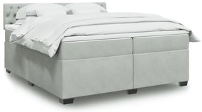 Box spring postel s matrací světle šedá 200x200 cm samet 3288708