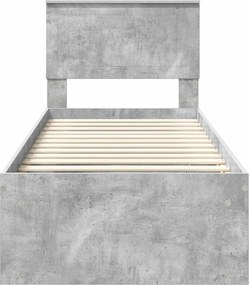 Rám postele Betonově šedá 75 x 190 cm Masivní borové dřevo 3410666