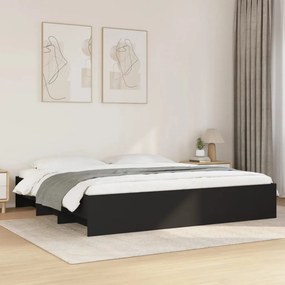 Rám postele bez matrace černý 180x200cm Dřevěné konstrukce 3295633