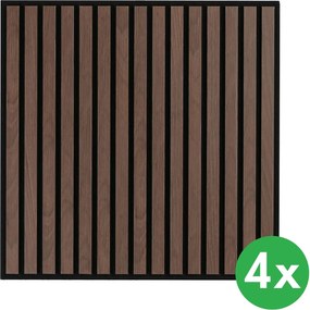 Dřevěný akustický panel pro stropní rastrovou konstrukci, 595 x 595 mm, B2BP007, balení 4 ks, ořech
