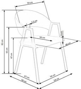 Jídelní židle K473 šedá