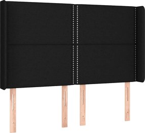 Box spring postel s matrací a LED černá 140x200 cm textil 3138799