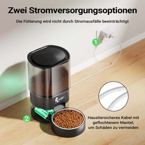 Automatické krmítko pro kočky fudajo – 3 L, 2,5 L, černá (65289)