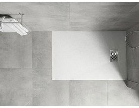 Mexen Hugo, obdélníková sprchová vanička SMC 120 x 80 cm, bílá, ocelová krytka, 42108012-X