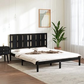 Rám postele černý masivní dřevo 150 x 200 cm King Size,  3105609 HangarStore.cz