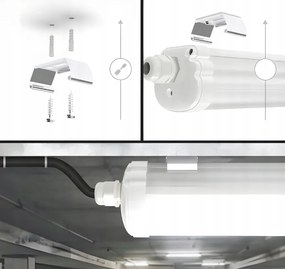 BERGE 4x LED stropní svítidlo 60W 6600lm 120cm 230v - neutrální bílá
