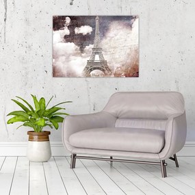 Skleněný obraz - Eiffelova věž, Paříž, Francie (70x50 cm)