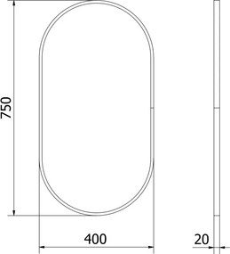 Mexen Loft oválné koupelnové zrcadlo 75 x 40 cm, zlatý rám - 9851-075-040-000-50