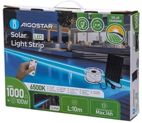 Aigostar - LED Stmívatelný solární pásek LED/20W/3,2V 20 m 2700K IP65 + DO