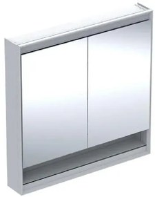 Geberit ONE - Zrcadlová skříňka s LED osvětlením, 900x900x150 mm, 2 dvířka, s nikou, bílá 505.833.00.2