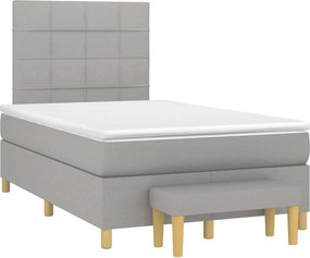 Box spring postel s matrací světle šedá 120 x 200 cm textil 3137141