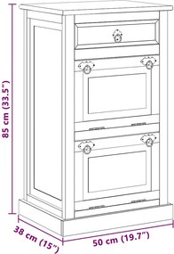 vidaXL Marketos 4patrový botník se zásuvkou masivní recyklované dřevo
