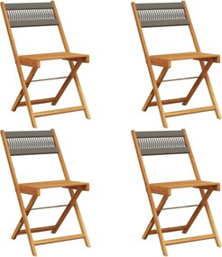 Skládací židle 4 ks, šedé, masivní akácie 3214604