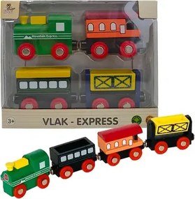 SPARKYS BABU Dřevěný vláček Express / 2 vagóny / magnetické spoje / od