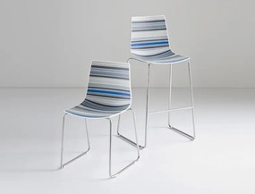 GABER - Barová židle COLORFIVE ST - nízká, šedobéžová/chrom