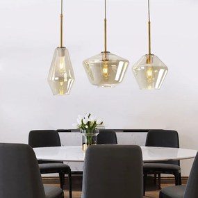 Toolight - skleněná stropní svítilna Amber APP439-1CP, zlatá, OSW-00570