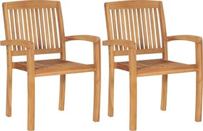 vidaXL Stohovatelné zahradní jídelní židle 2 ks masivní teakové dřevo [49387]