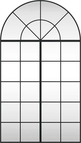 Nástěnné zrcadlo černé 80 x 140 cm oblouk železo 3200609