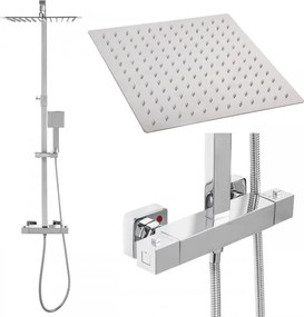 Erga Goba, sprchová sada s termostatickou baterií, dešťová sprcha 30x30cm, chromová, ERG-YKA-BP.GOBA-THERM-30-CHR
