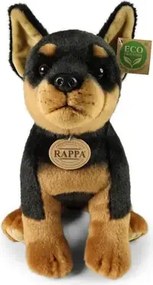 RAPPA Plyšový pes dobrman 30 cm / ECO-FRIENDLY / od 0 měsíců