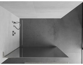Mexen Kioto L, sprchová zástěna Walk-In 100 x 200 cm, 8mm sklo vzor zrcadlo, broušená ocel profil, 800-100-103-97-50
