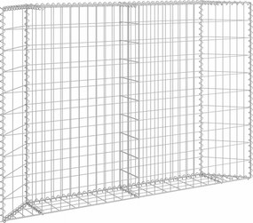 Gabionový vyvýšený záhon trapéz pozinkovaná ocel 150x20x100 cm 145654