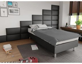 Čalouněná jednolůžkova postel Estelle-Baza, Potah: ekokůže Soft 011 (černá), Rozměr postele: 90x200