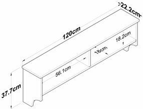 Nástěnný věšák Polo White and Walnut