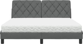 Postel s matrací tmavě šedá 160 x 200 cm textil 3310749