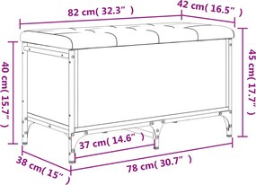 vidaXL Úložná lavice 82 x 42 x 45 cm kompozitní dřevo [835142] Barva: dub sonoma