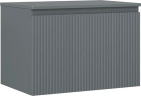 Mexen Rivel, koupelnová skříňka 70 cm s horní deskou, 1 zásuvka, drážkovaná, grafitová matná, 91A20-07047-1-BFC66