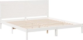 Prodloužený rám postele bez matrace bílý 200 x 220 cm masiv 3309320