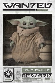 Plakát, Obraz - Star Wars: The Mandalorian - Wanted The Child (Baby Yoda), (61 x 91.5 cm)
