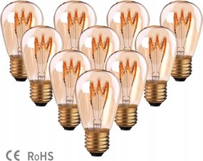 Balíček 10 kusů Led žárovek E27 S14 0,5W amber girlandová spirála