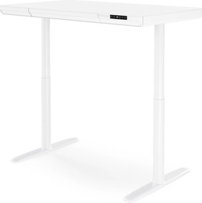 Elektrický psací stůl sit-stand se zásuvkou a bezdrátovou nabíječkou Qi bílý, 1200 mm: ELLIS
