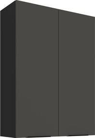 ARIA pe | horní skříňka 80 G-108 2F policová | 80 cm | EXTRA VYSOKÁ | ANTI FINGERPRINT povrch | černá/šedá graphite