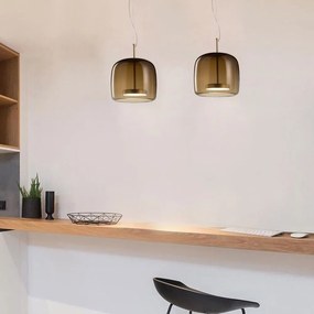 Toolight - LED závěsné svítidlo ze skla Amber APP613-1CP, zlatá, OSW-03895