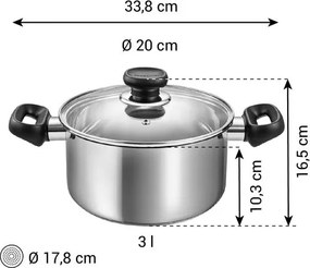 TESCOMA Kastrol BRAVA s poklicí ø 20 cm, 3,0 l