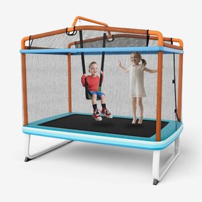 Costway 3-in-1 Dětská trampolína s houpačkou a horizontálním barem