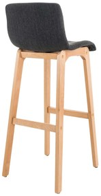 Barová židle Pelham - látkové čalounění - bukové dřevo | tmavě šedá