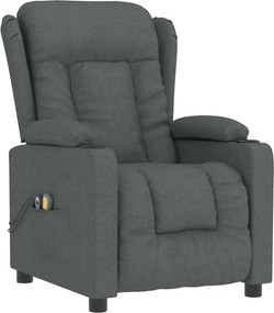 Elektrické masážní křeslo tmavě šedé textil 3098790