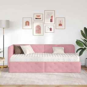 Rohový rám postele Růžová 80 x 200 cm samet 3394065