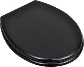 WC sedátka s víky 2 ks MDF černá 275908