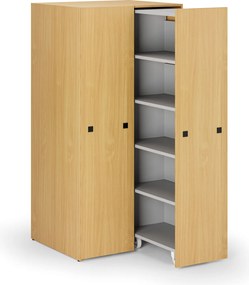 Velkokapacitní skříň s výsuvnými regály, 989 x 846 x 2000 mm, buk