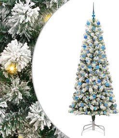 Umělý Skládací Vánoční Strom 300 LED Zelená a bílá 210 cm 3395611