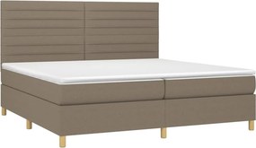 Box spring postel s matrací taupe 200x200 cm textil 3142445