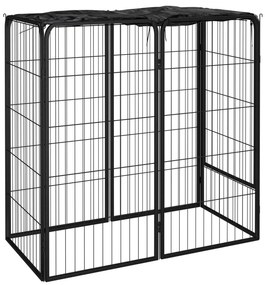 Ohrádka pro psy 6 panely černá 50 x 100 cm práškovaná ocel 171792