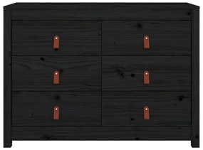 Odkládací skříňka černá 100 x 40 x 72 cm masivní borové dřevo,  821768