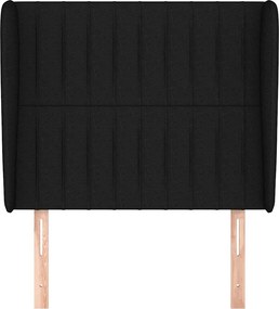 Čelo postele typu ušák černé 103x23x118/128 cm textil 3118186