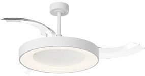 Matra 9057 Niseko L, rozvinovací ventilátor se svítidlem a dálk. ovladačem, LED 40W 2700-5000K, bílá, průměr 61/132cm